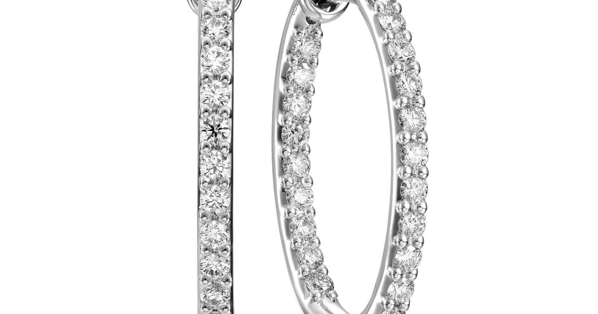 Oval Classic Diamond Hoop | E.R. Sawyer Jewelers