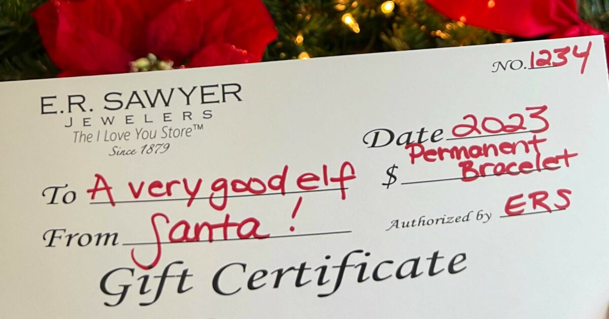 Permanent Jewelry Gift Certificate | E.R. Sawyer Jewelers